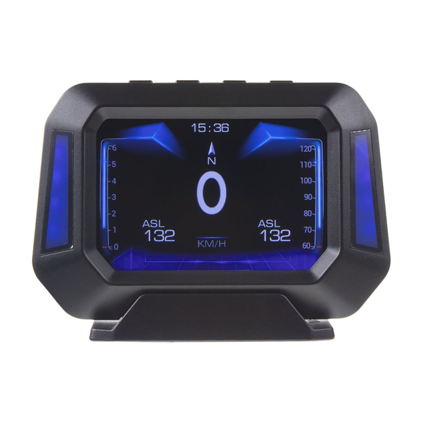 On-board DISPLAY 3.2" LCD, GPS speedometer with built-in multi-axis ...