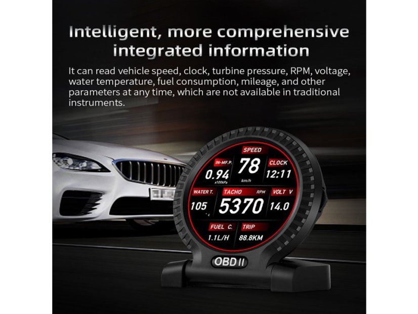 On-board DISPLAY 2,2" LCD on dashboard :: Warning lights for cars