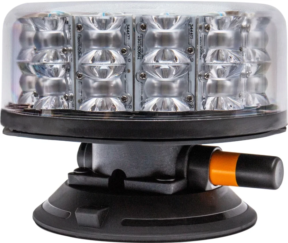 LED beacon orange 12/24V, vacuum holder 140Km/H, 24x LED 3W, R65 ...