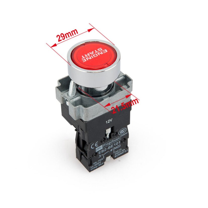 START button, illuminated, 12V :: Warning lights for cars